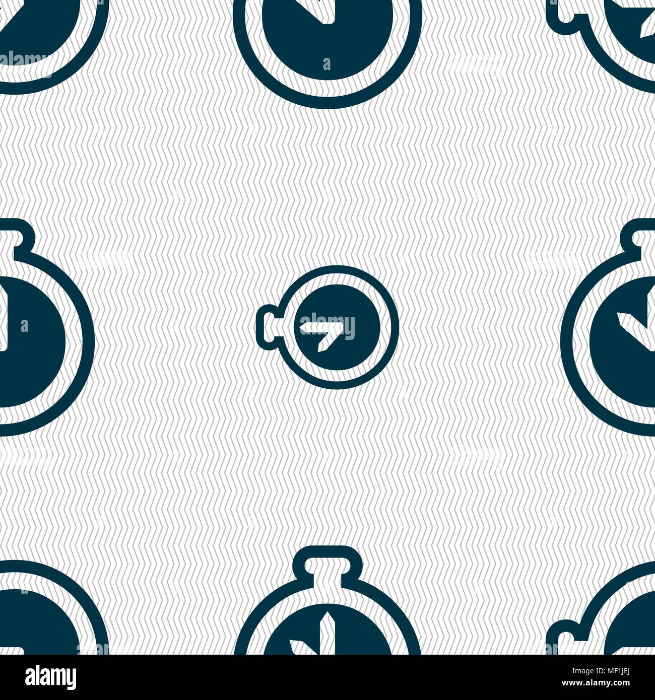 The stopwatch icon sign. Seamless pattern with geometric texture. Vector illustration Stock ...
