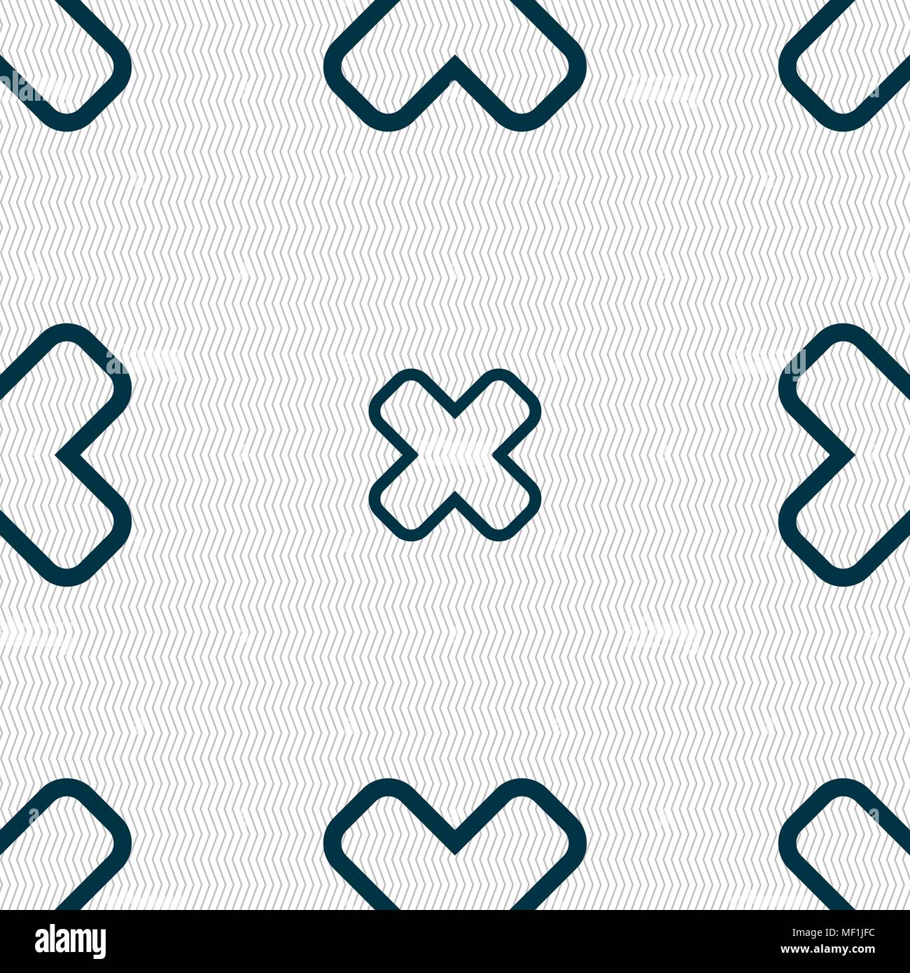Cancel icon sign. Seamless pattern with geometric texture. Vector ...