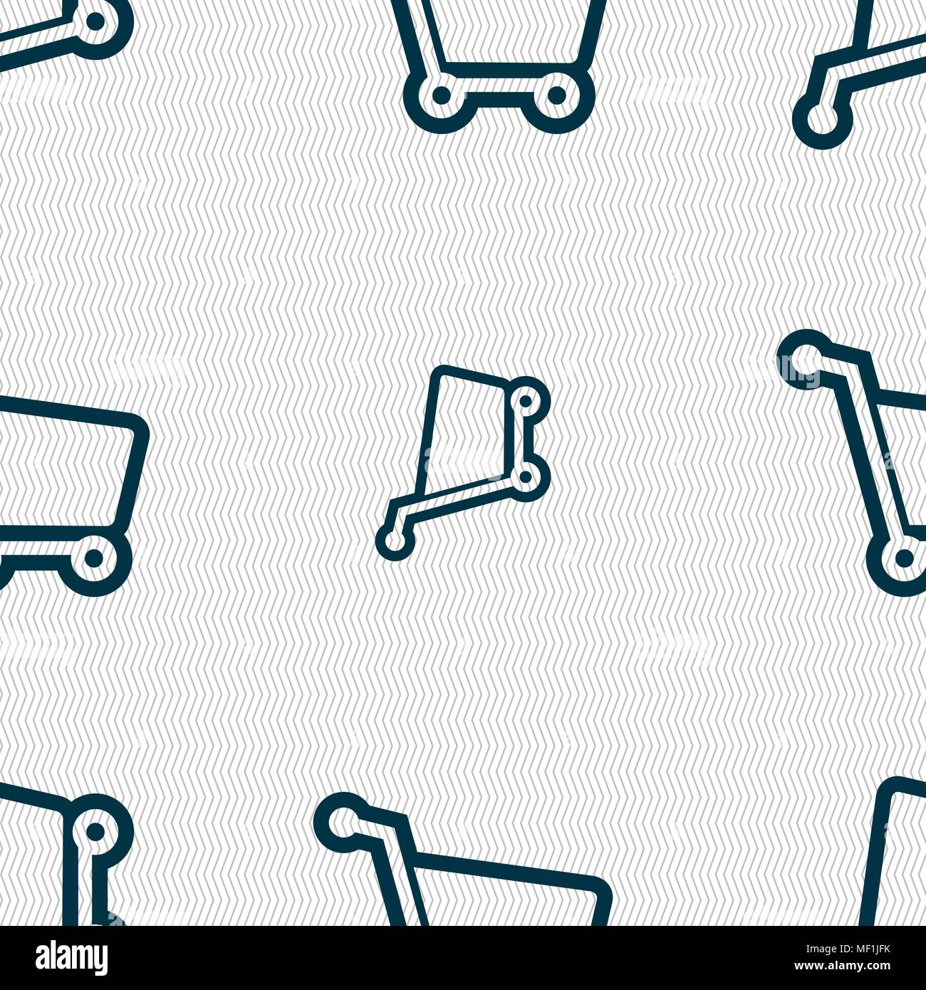 Shopping cart icon sign. Seamless pattern with geometric texture ...