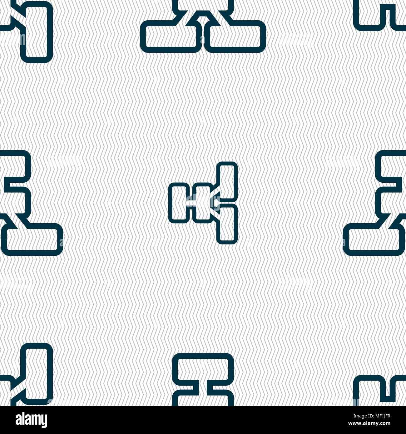 Network icon sign. Seamless pattern with geometric texture. Vector ...