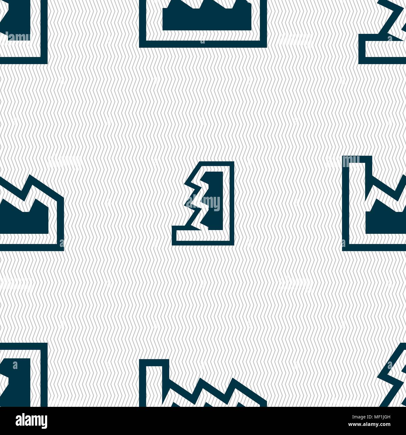 Chart icon sign. Seamless pattern with geometric texture. Vector ...