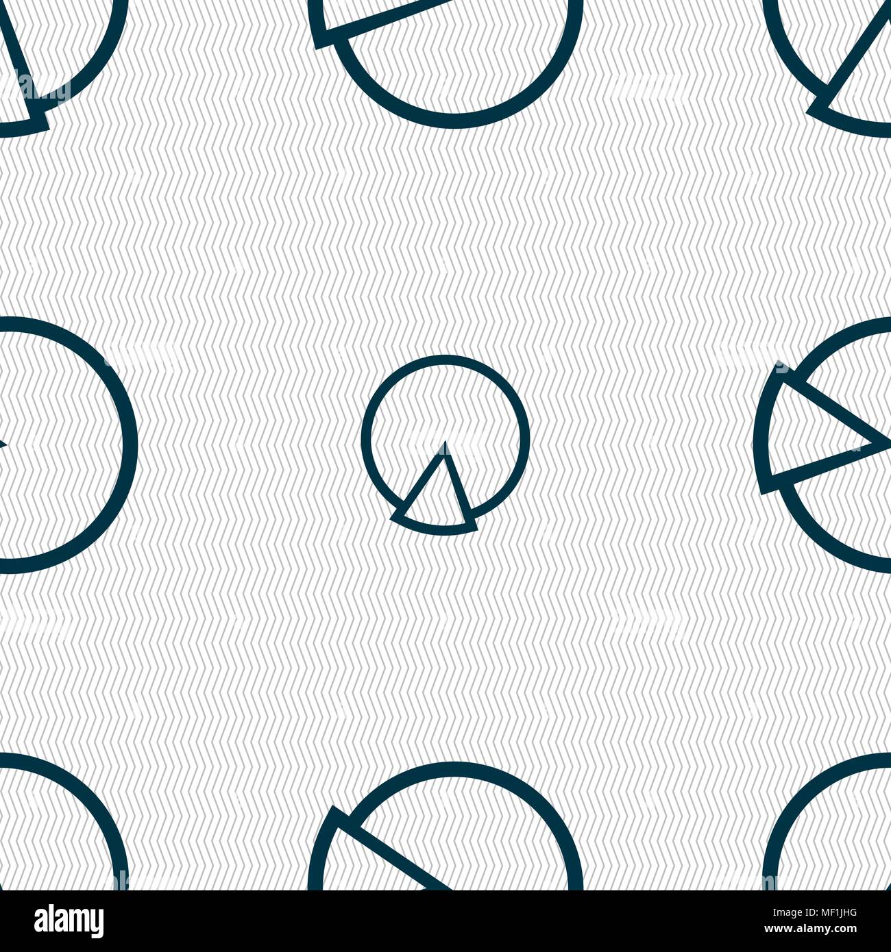 Pie chart graph icon sign. Seamless pattern with geometric texture ...