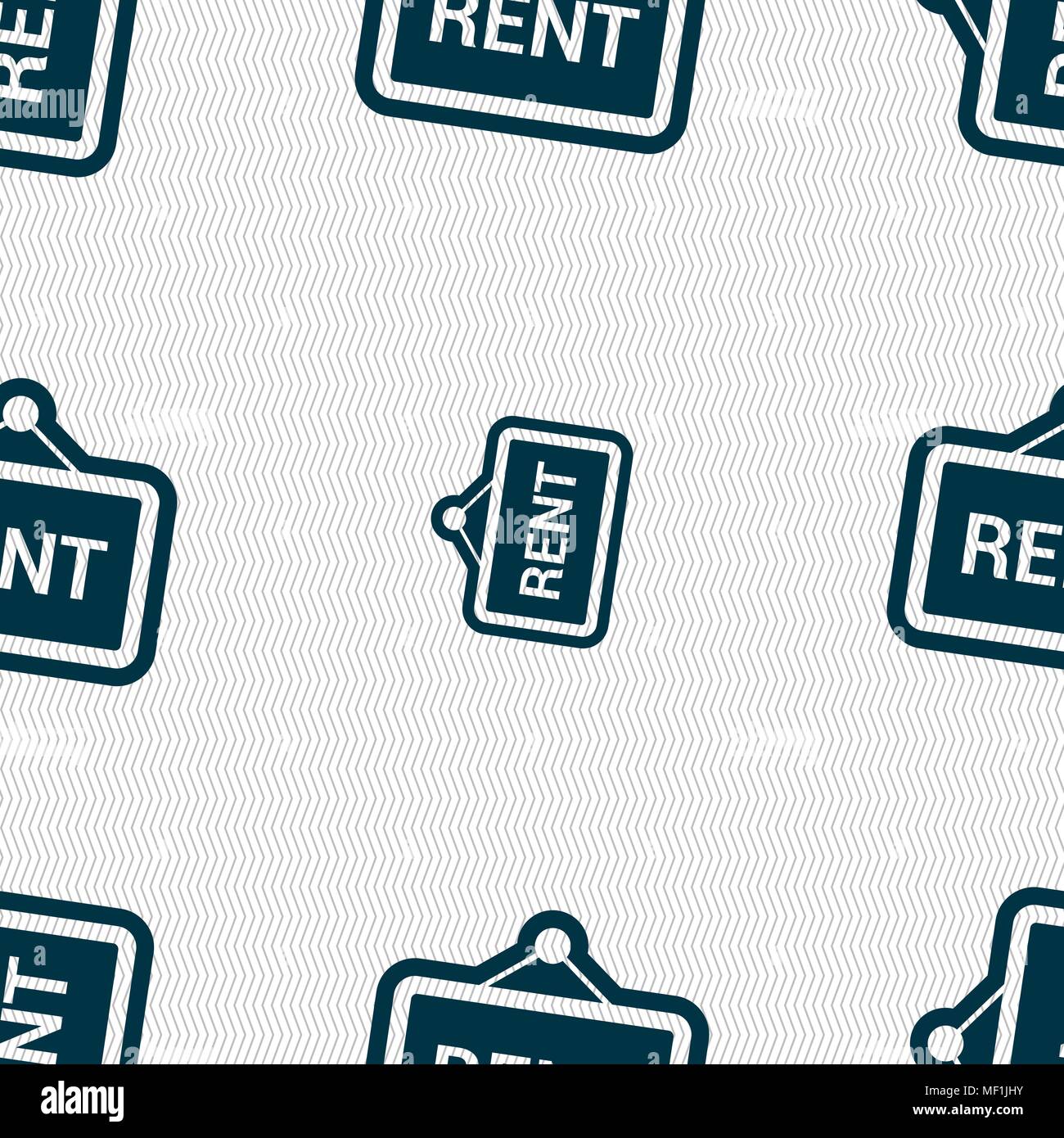 Rent icon sign. Seamless pattern with geometric texture. Vector ...
