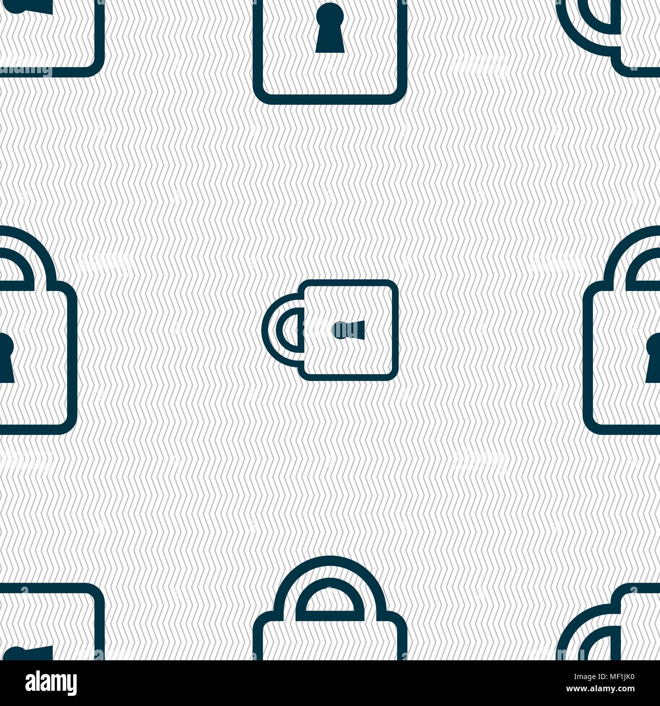 Lock icon sign. Seamless pattern with geometric texture. Vector ...