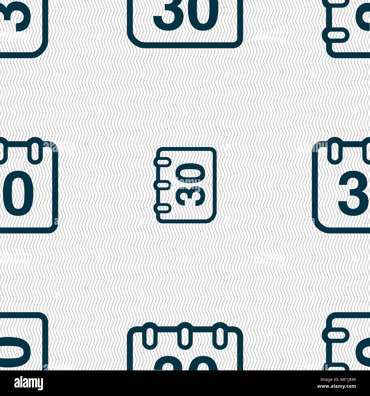 calendar icon sign. Seamless pattern with geometric texture. Vector ...