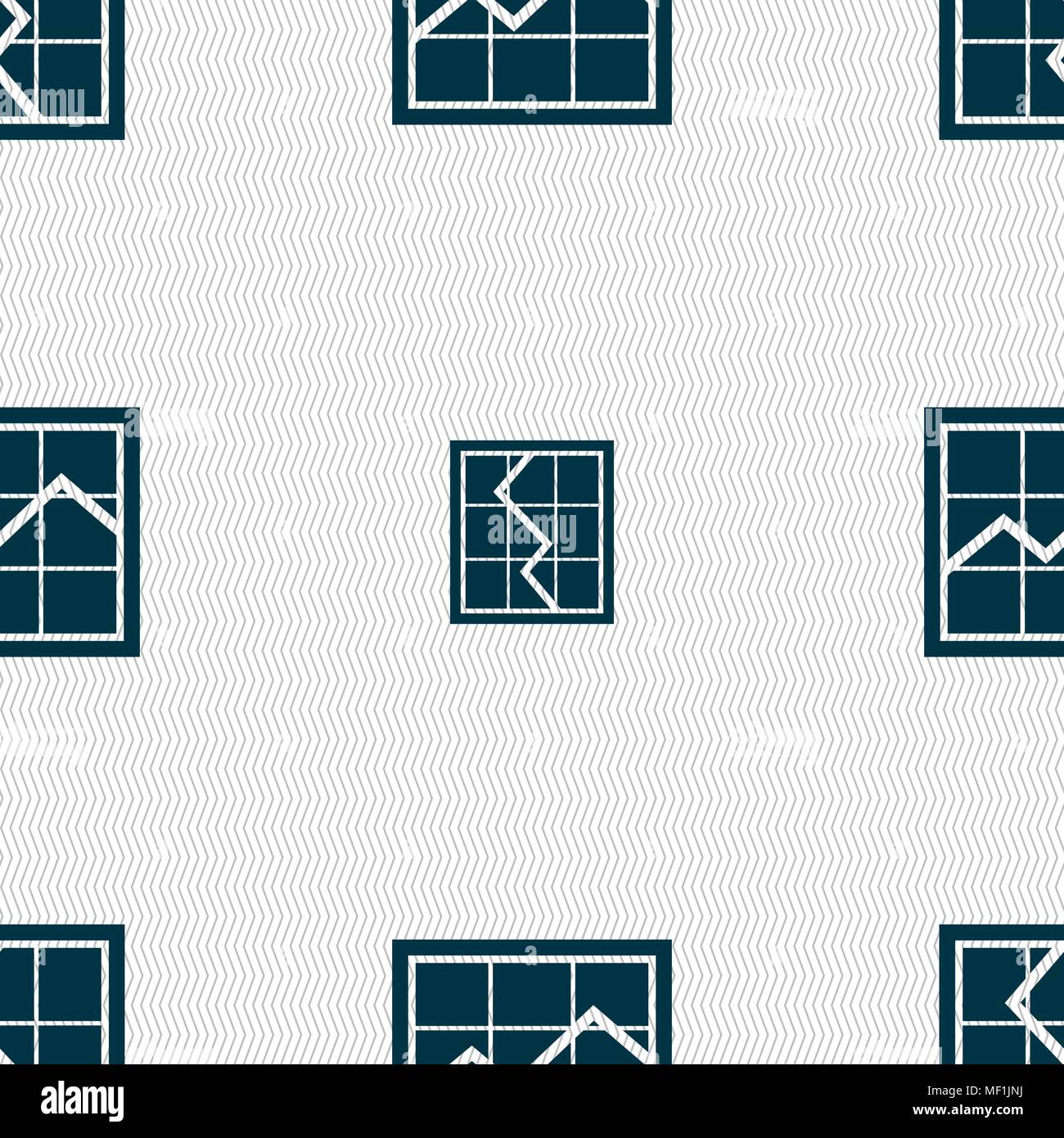 Chart icon sign. Seamless pattern with geometric texture. Vector ...