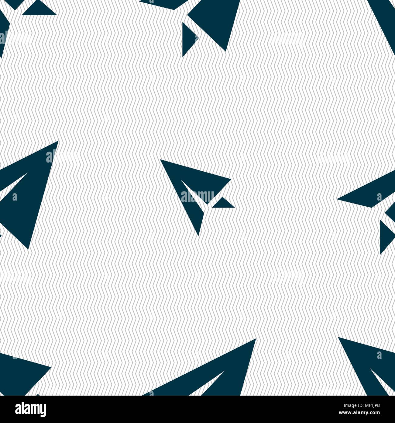 Paper airplane icon sign. Seamless pattern with geometric texture ...