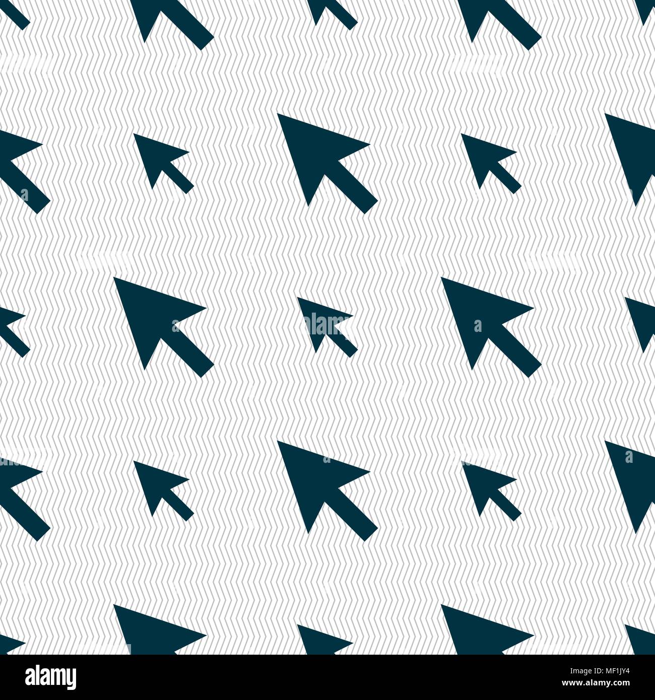 arrow cursor, computer mouse icon sign. Seamless pattern with geometric texture. Vector ...