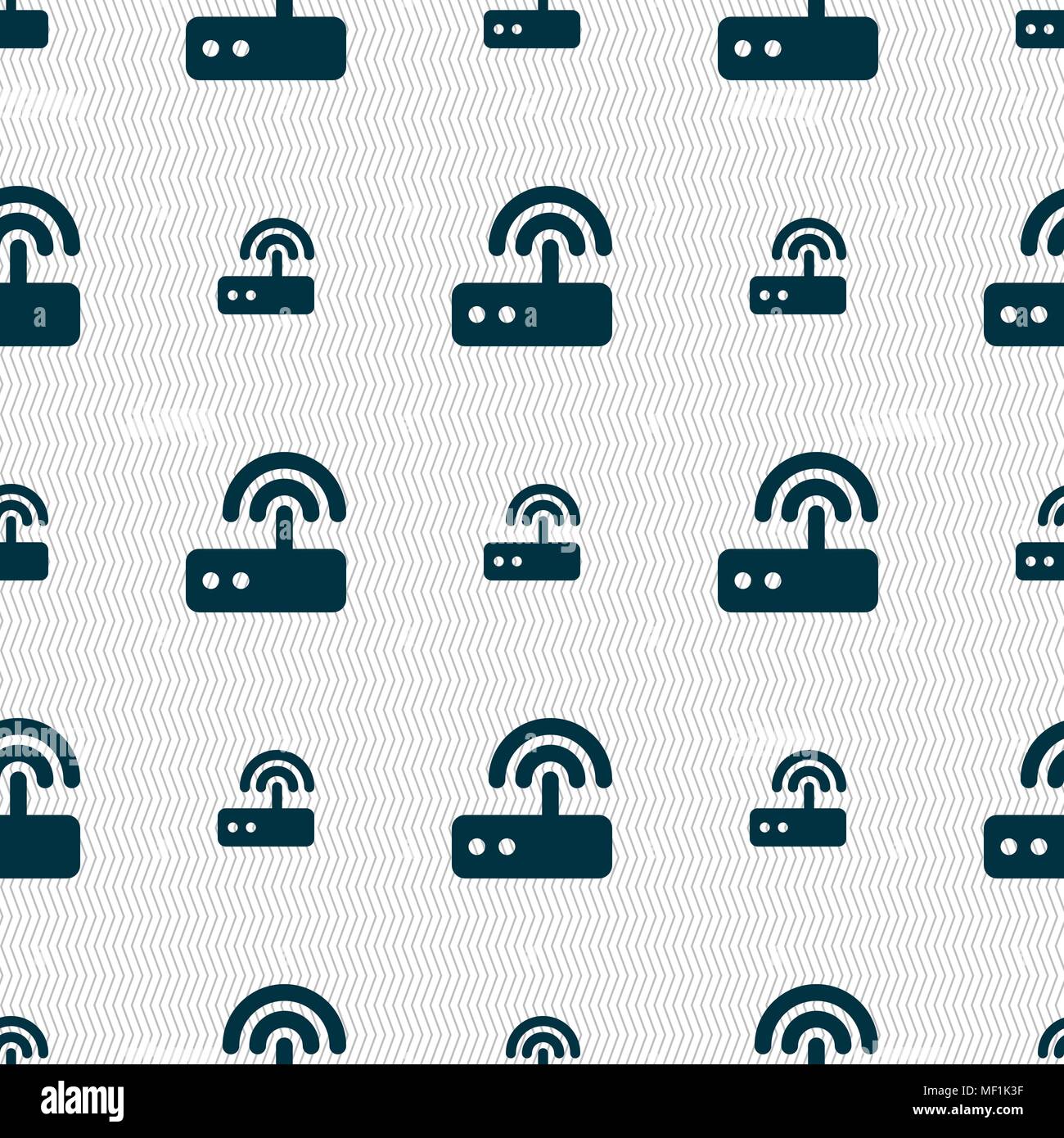 Wi fi router icon sign. Seamless pattern with geometric texture. Vector ...