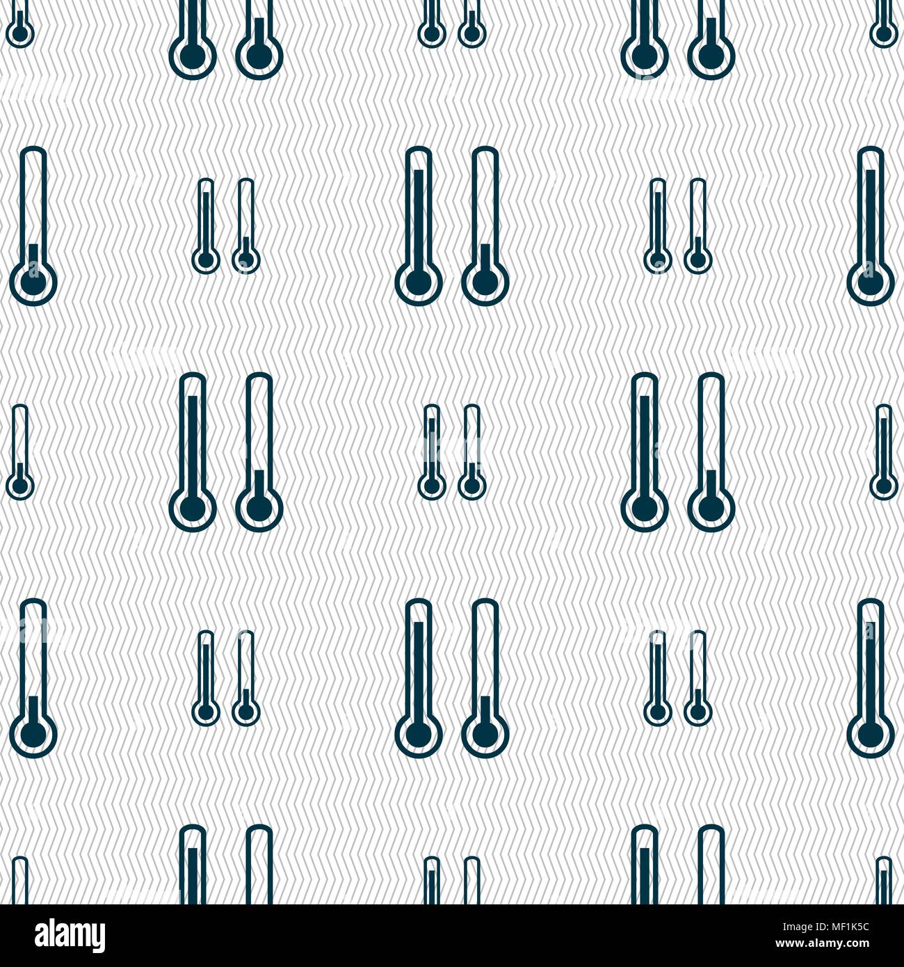 thermometer temperature icon sign. Seamless pattern with geometric ...