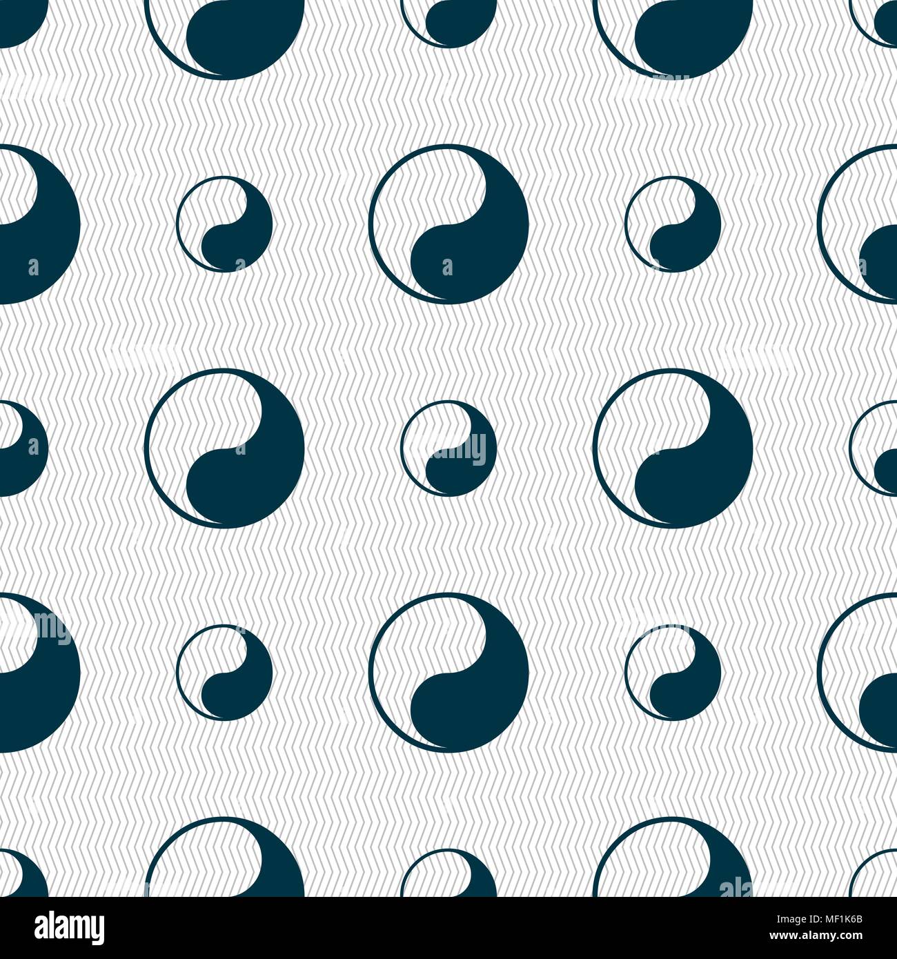 Yin Yang icon sign. Seamless pattern with geometric texture. Vector ...