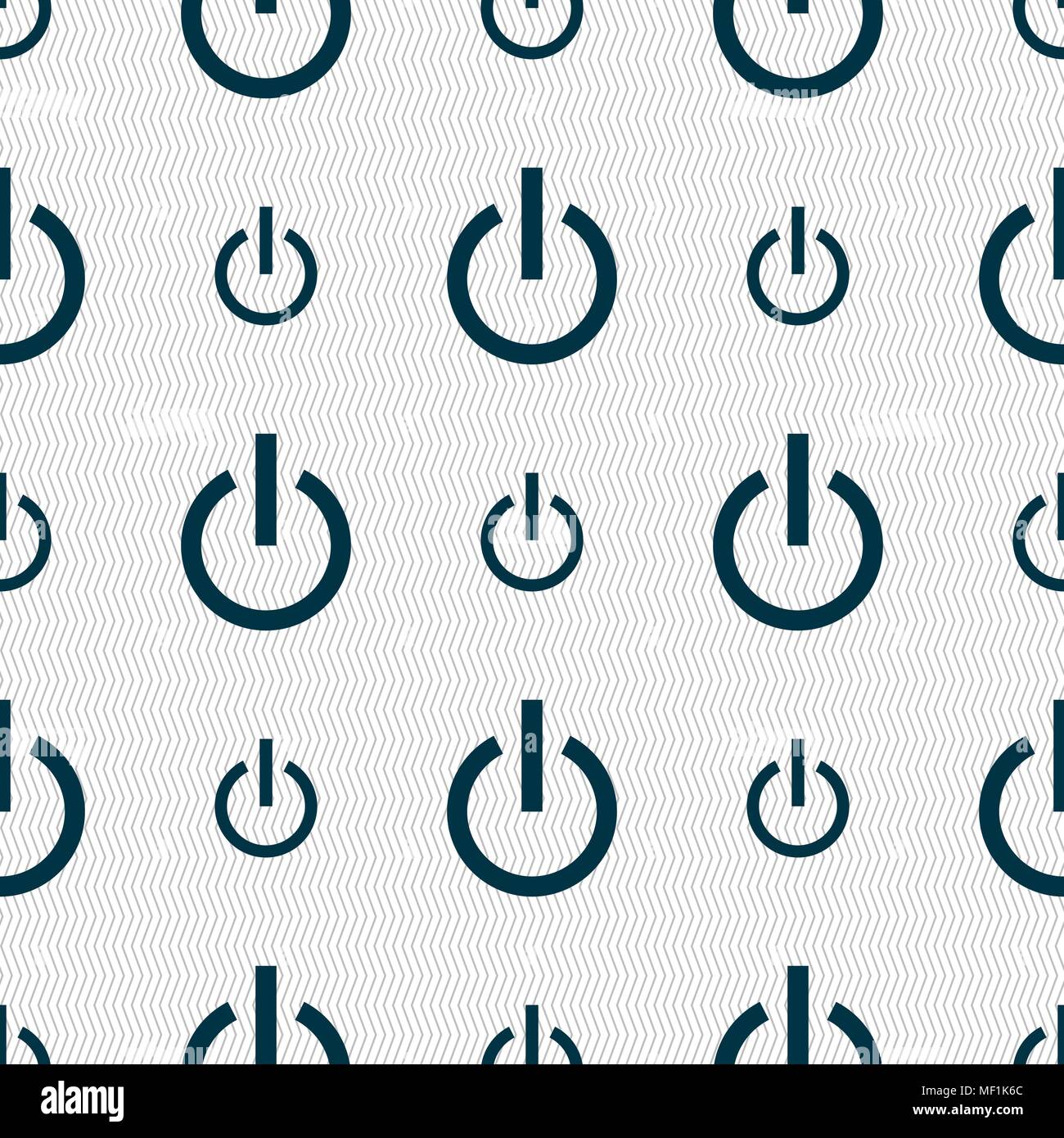 Power icon sign. Seamless pattern with geometric texture. Vector ...