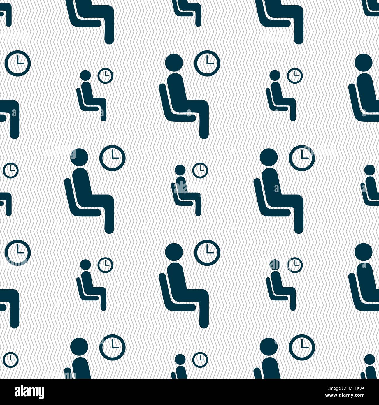 waiting icon sign. Seamless pattern with geometric texture. Vector ...