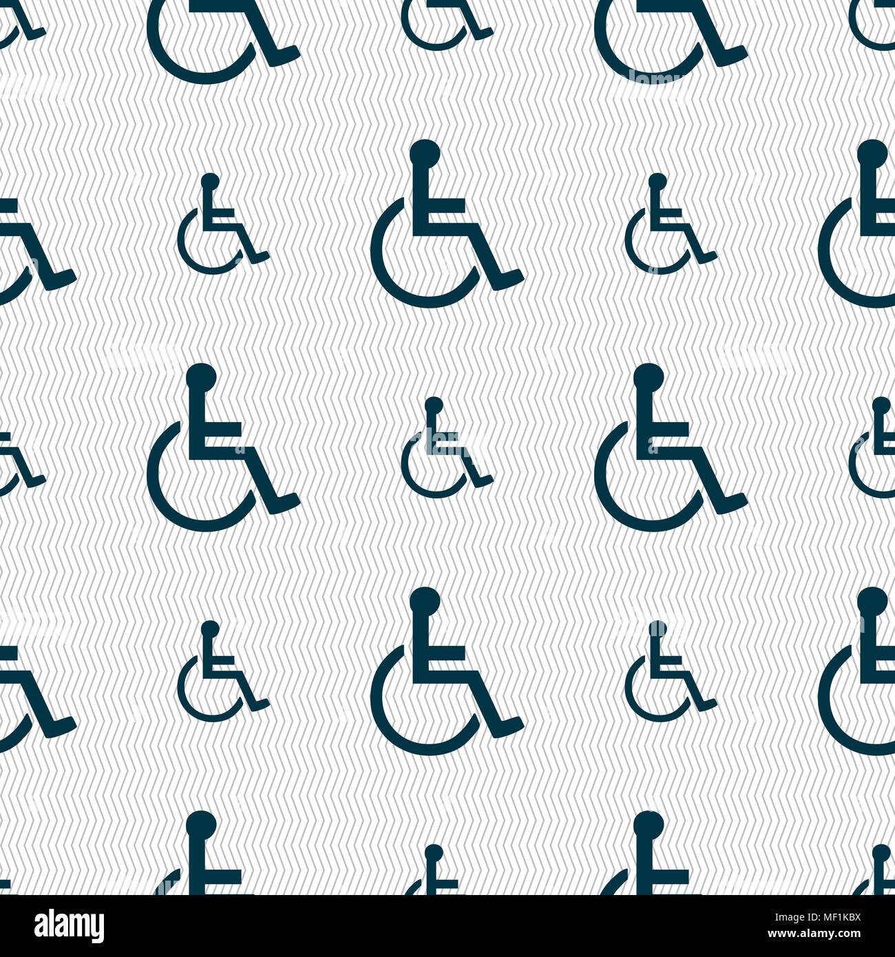 disabled icon sign. Seamless pattern with geometric texture. Vector ...
