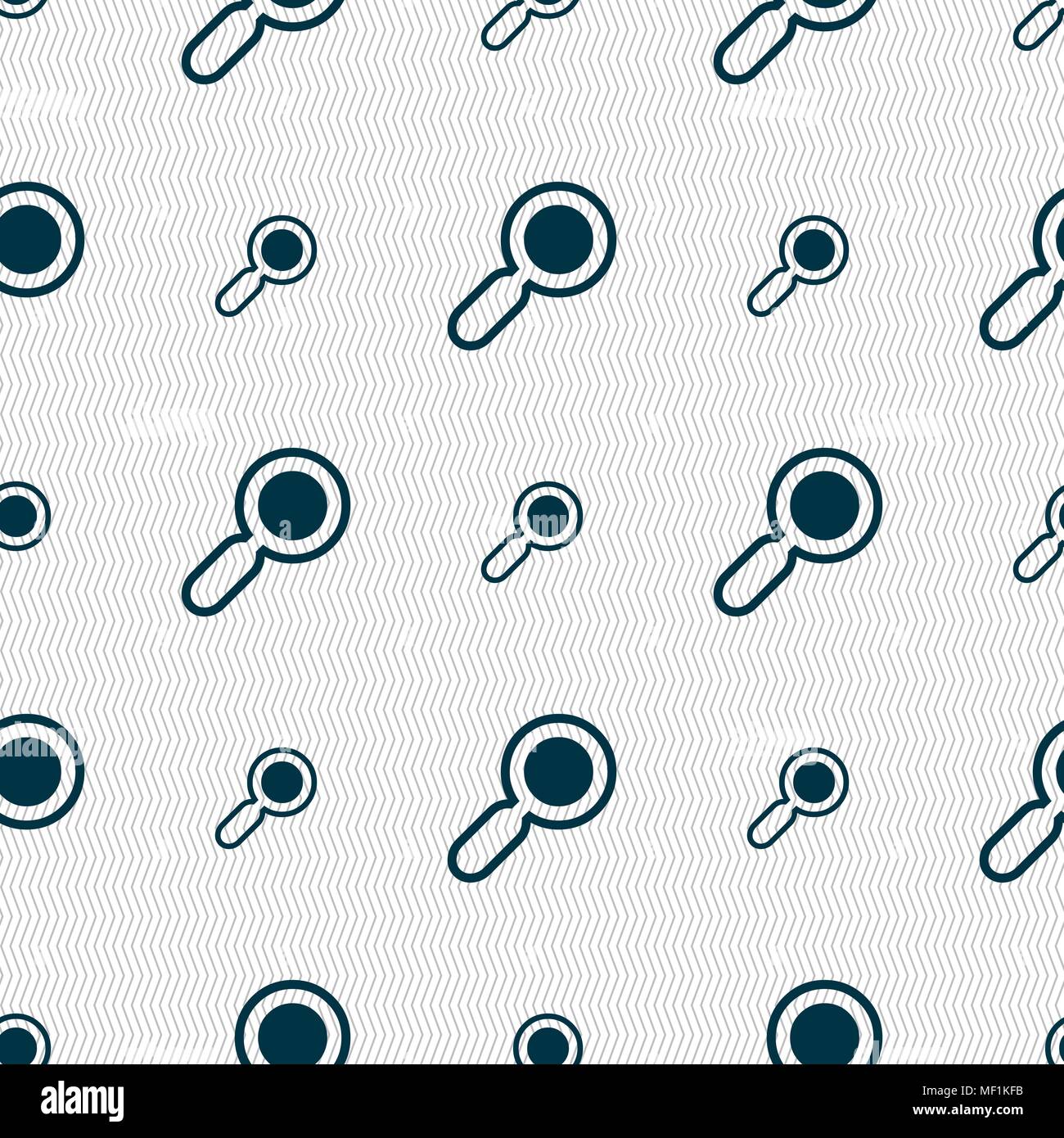 magnifying glass, zoom icon sign. Seamless pattern with geometric texture. Vector illustration ...