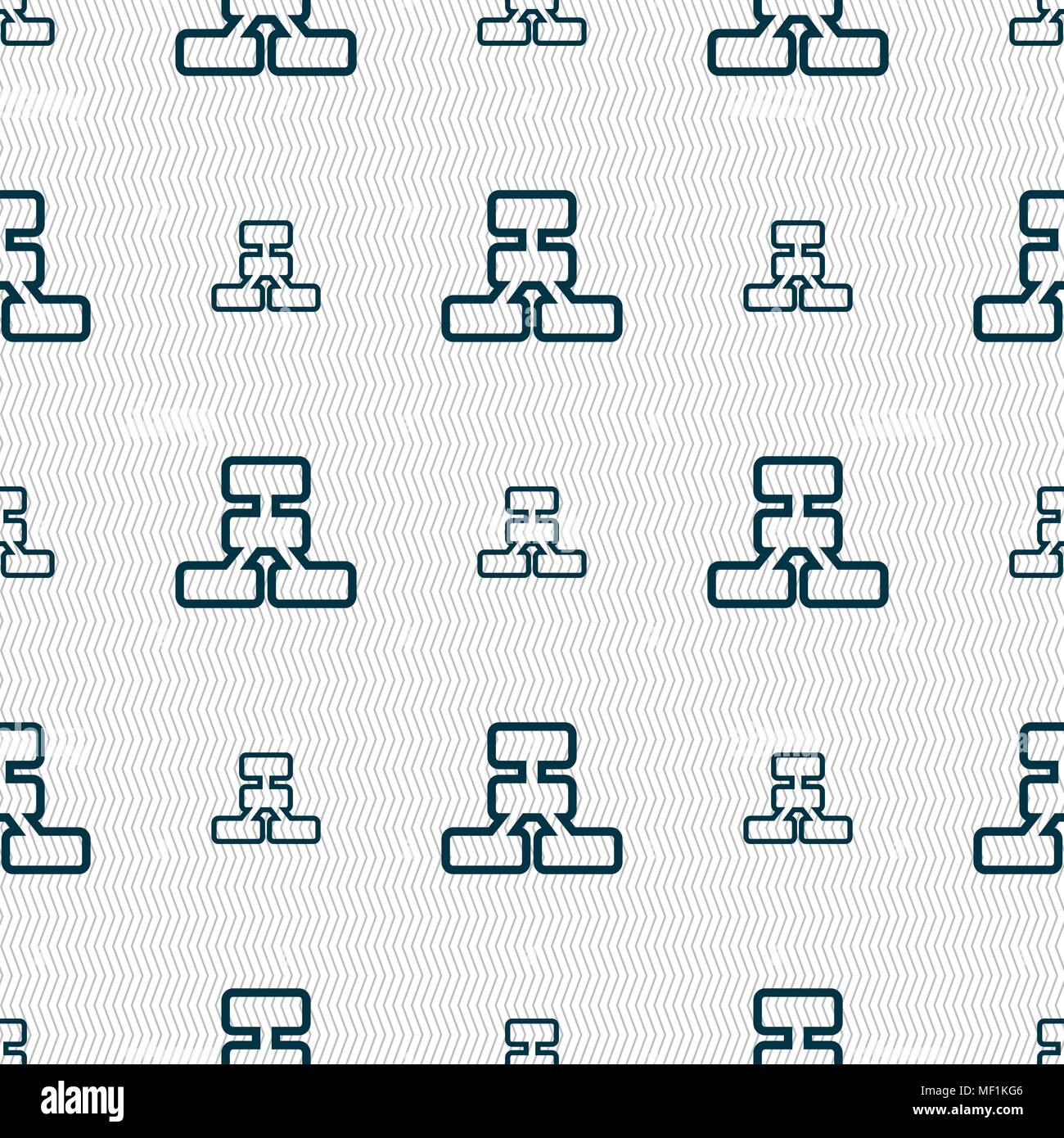 Network icon sign. Seamless pattern with geometric texture. Vector ...
