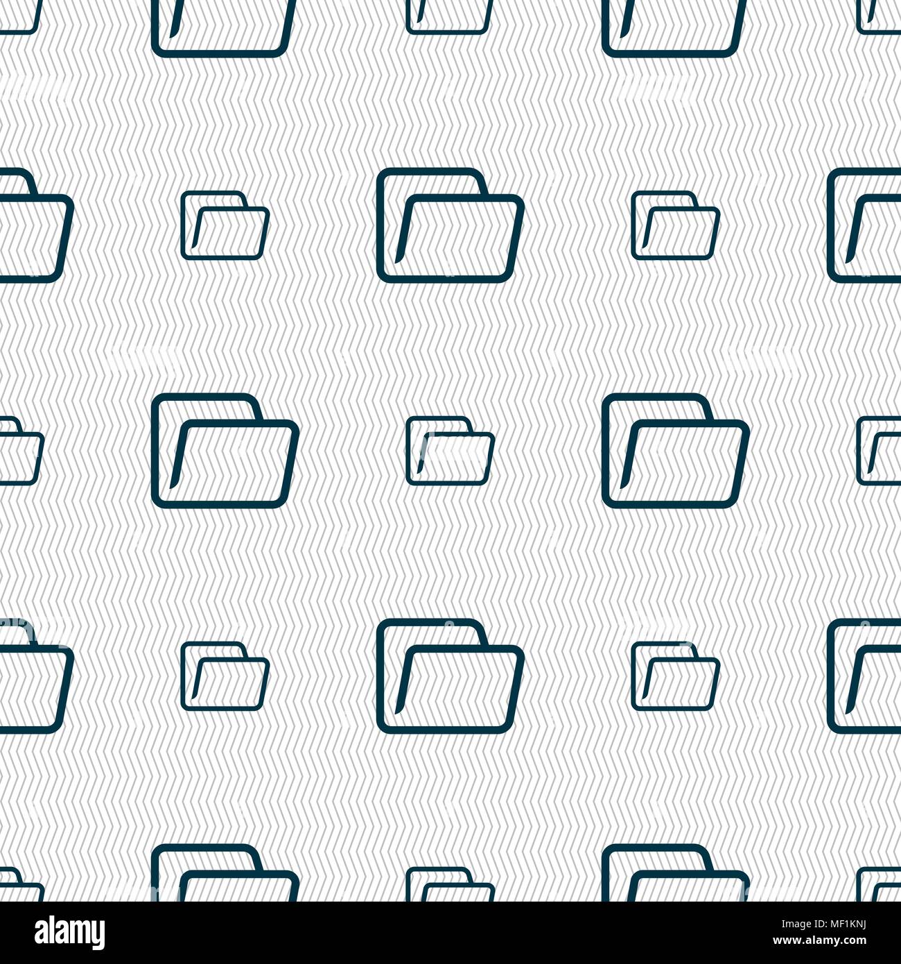 Folder icon sign. Seamless pattern with geometric texture. Vector ...