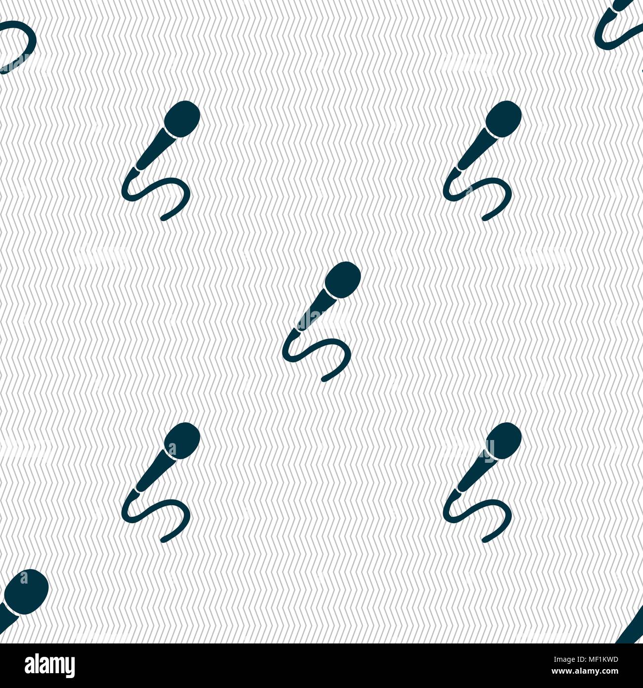 microphone icon sign. Seamless pattern with geometric texture. Vector ...