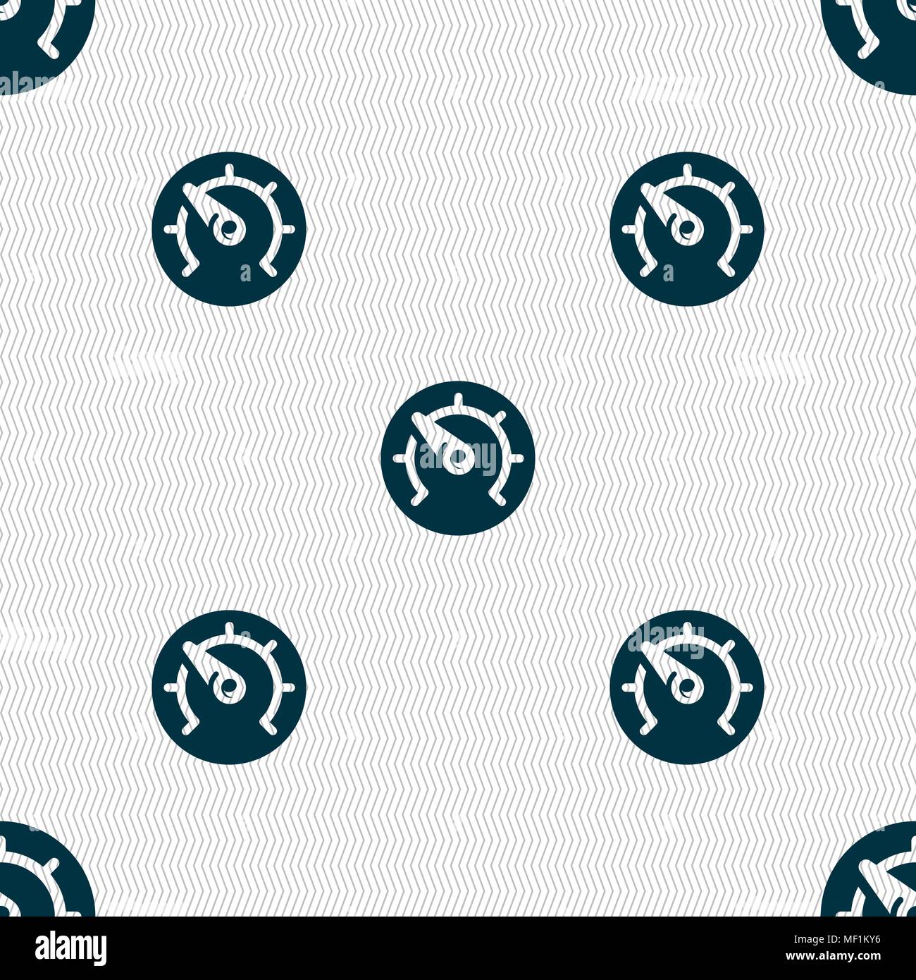 speed, speedometer icon sign. Seamless pattern with geometric texture ...