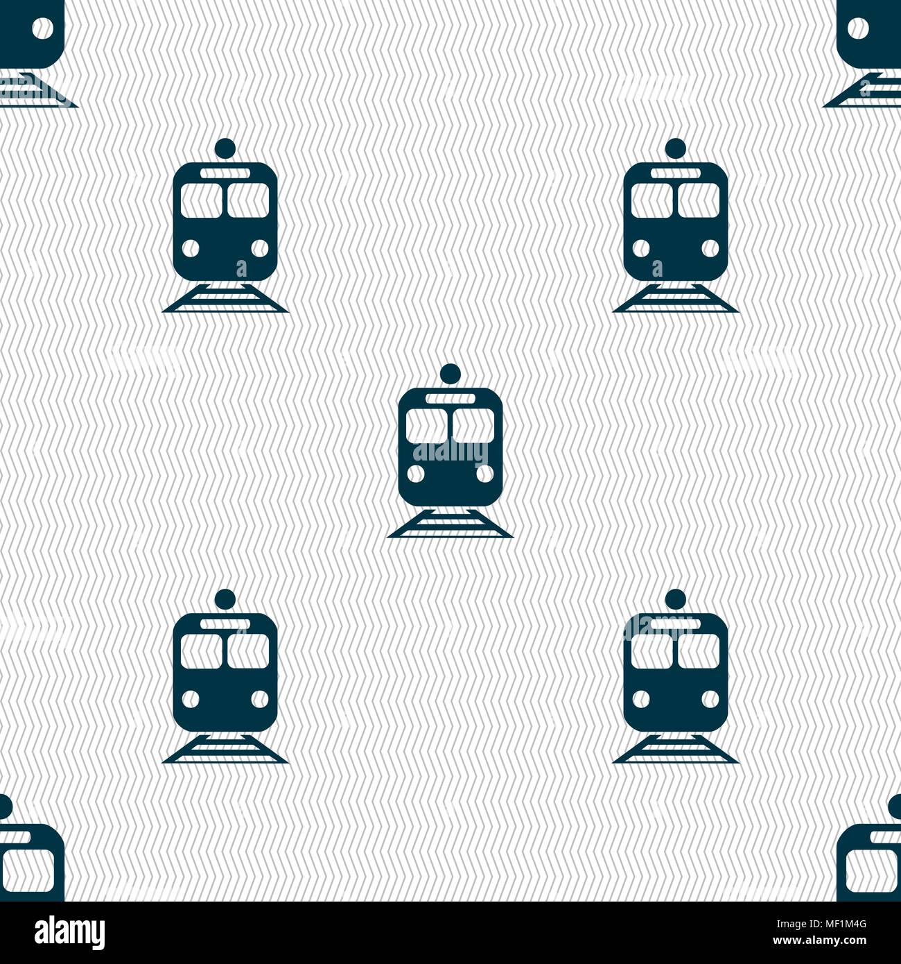 train icon sign. Seamless pattern with geometric texture. Vector ...