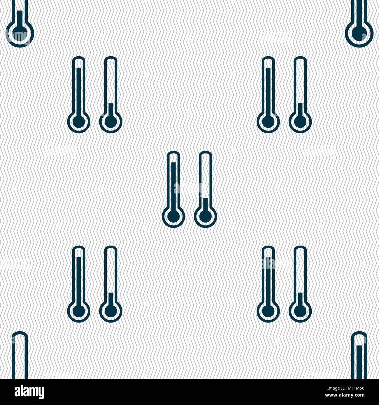 thermometer temperature icon sign. Seamless pattern with geometric ...