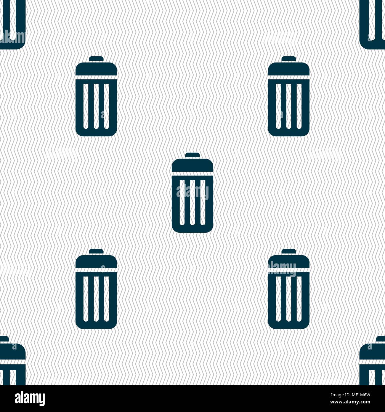 The trash icon sign. Seamless pattern with geometric texture. Vector ...