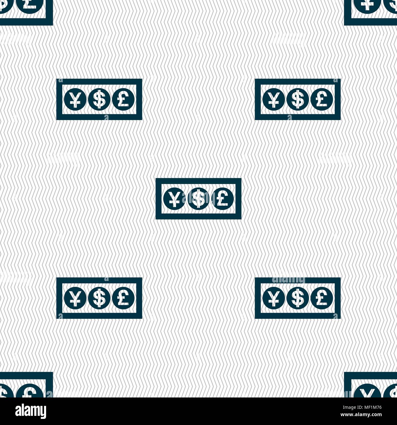 Cash currency icon sign. Seamless pattern with geometric texture ...