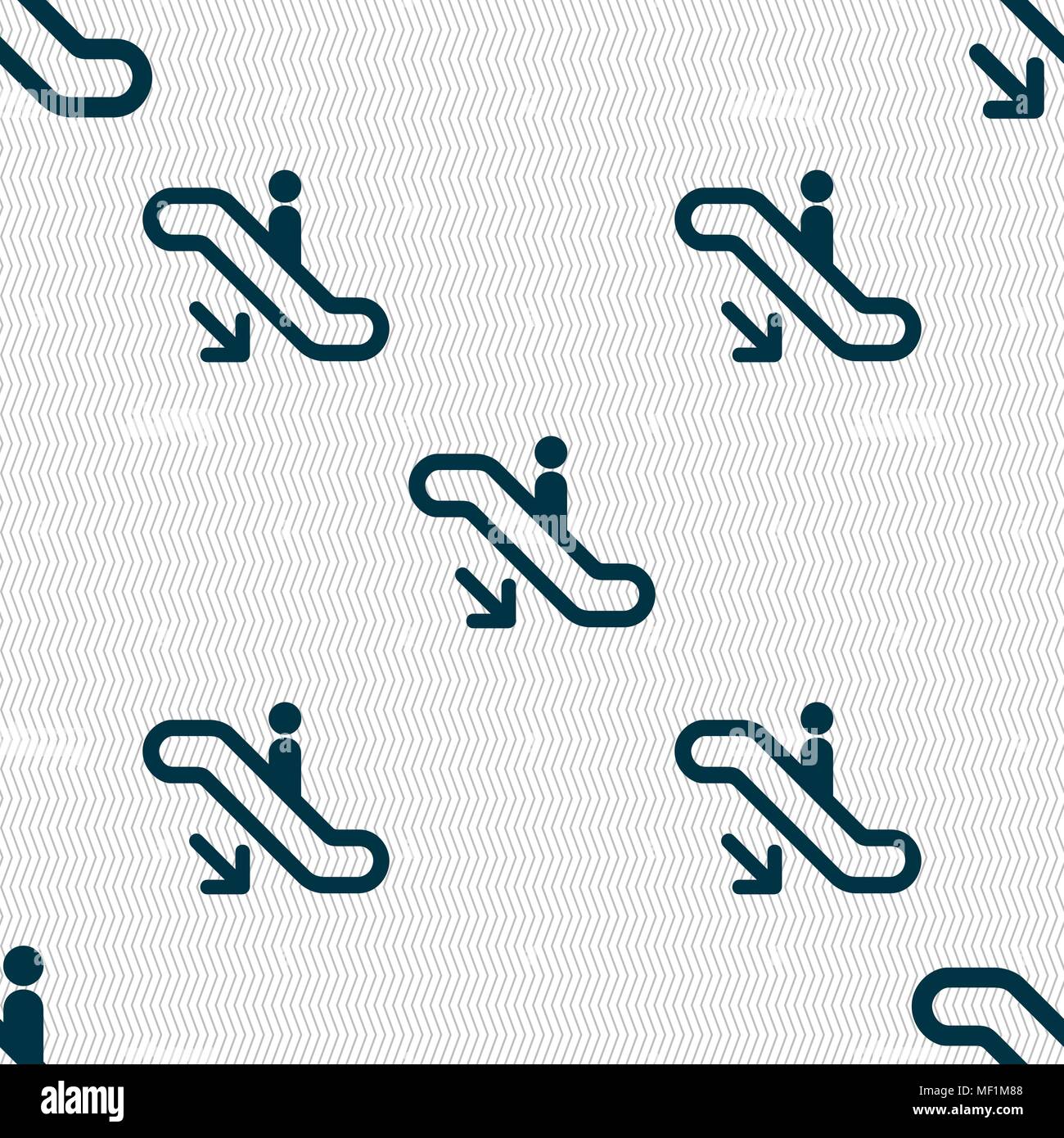 elevator, Escalator, Staircase icon sign. Seamless pattern with ...