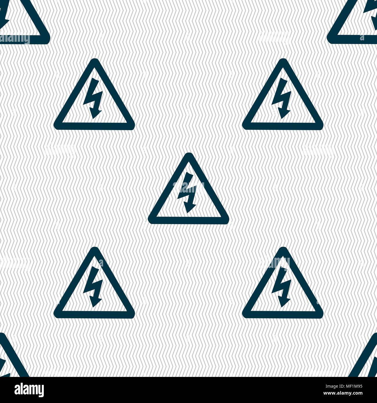 voltage icon sign. Seamless pattern with geometric texture. Vector ...