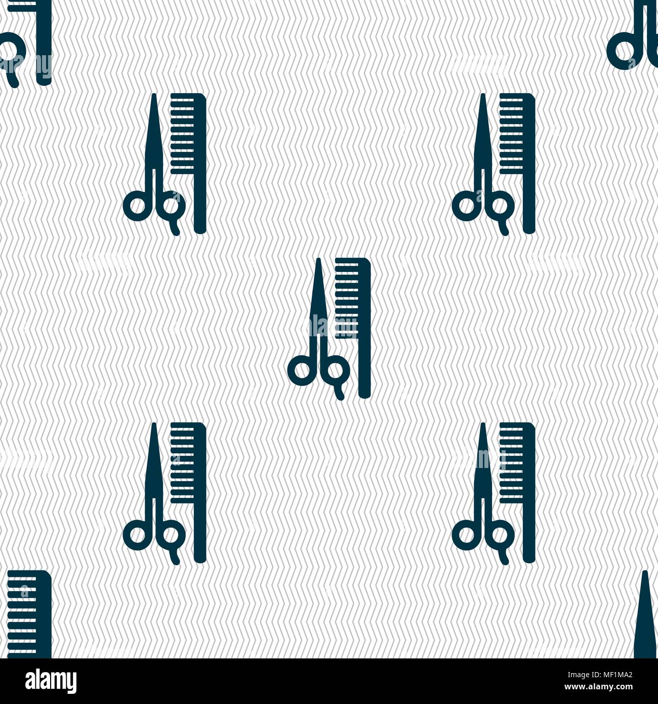 hair icon sign. Seamless pattern with geometric texture. Vector ...