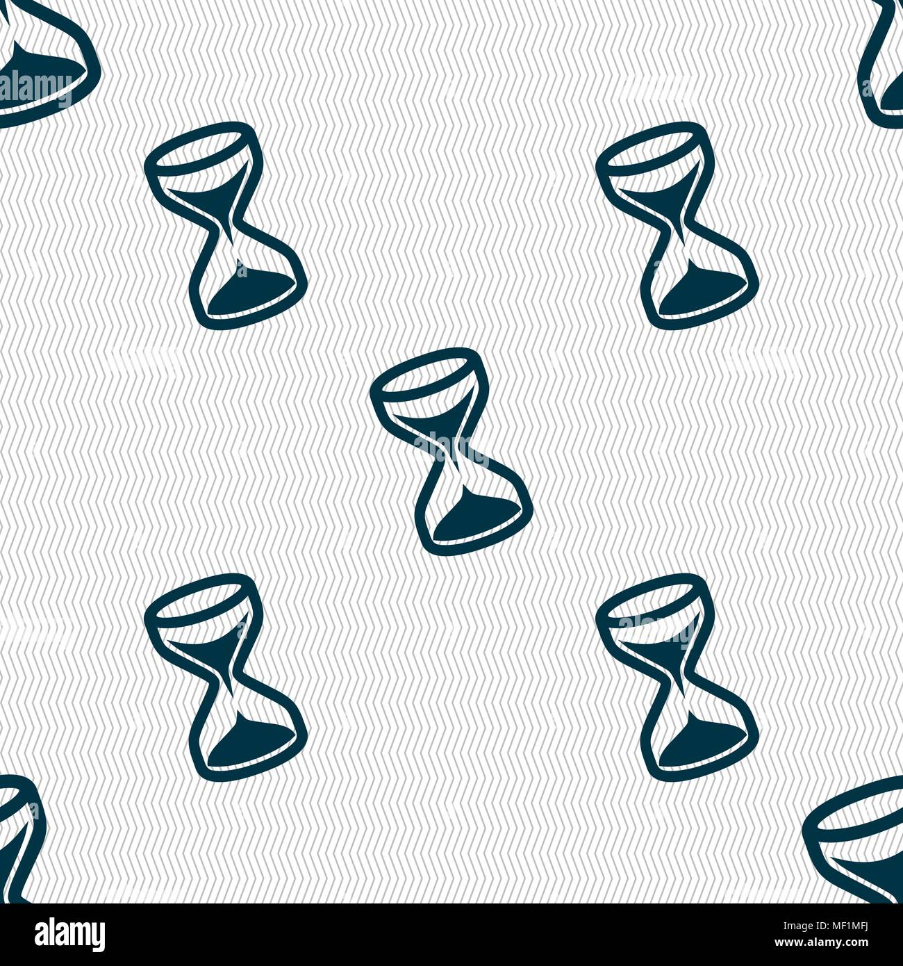hourglass icon sign. Seamless pattern with geometric texture. Vector ...