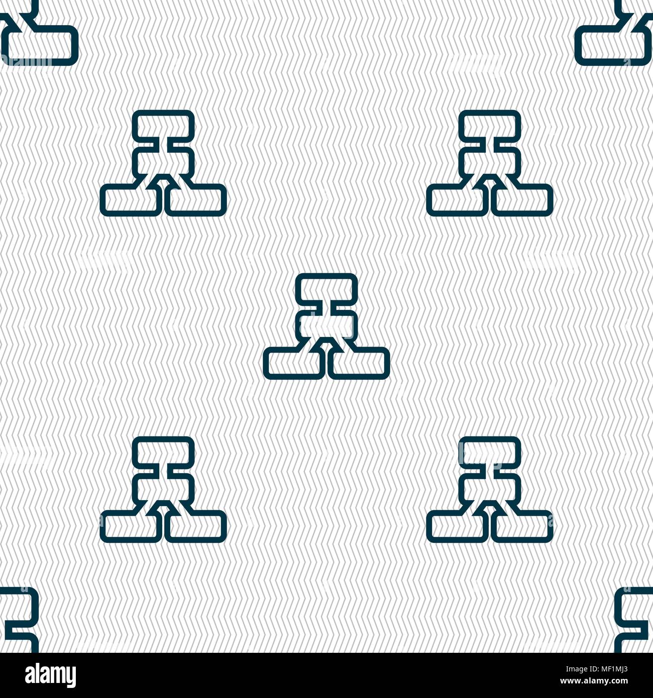 Network icon sign. Seamless pattern with geometric texture. Vector ...