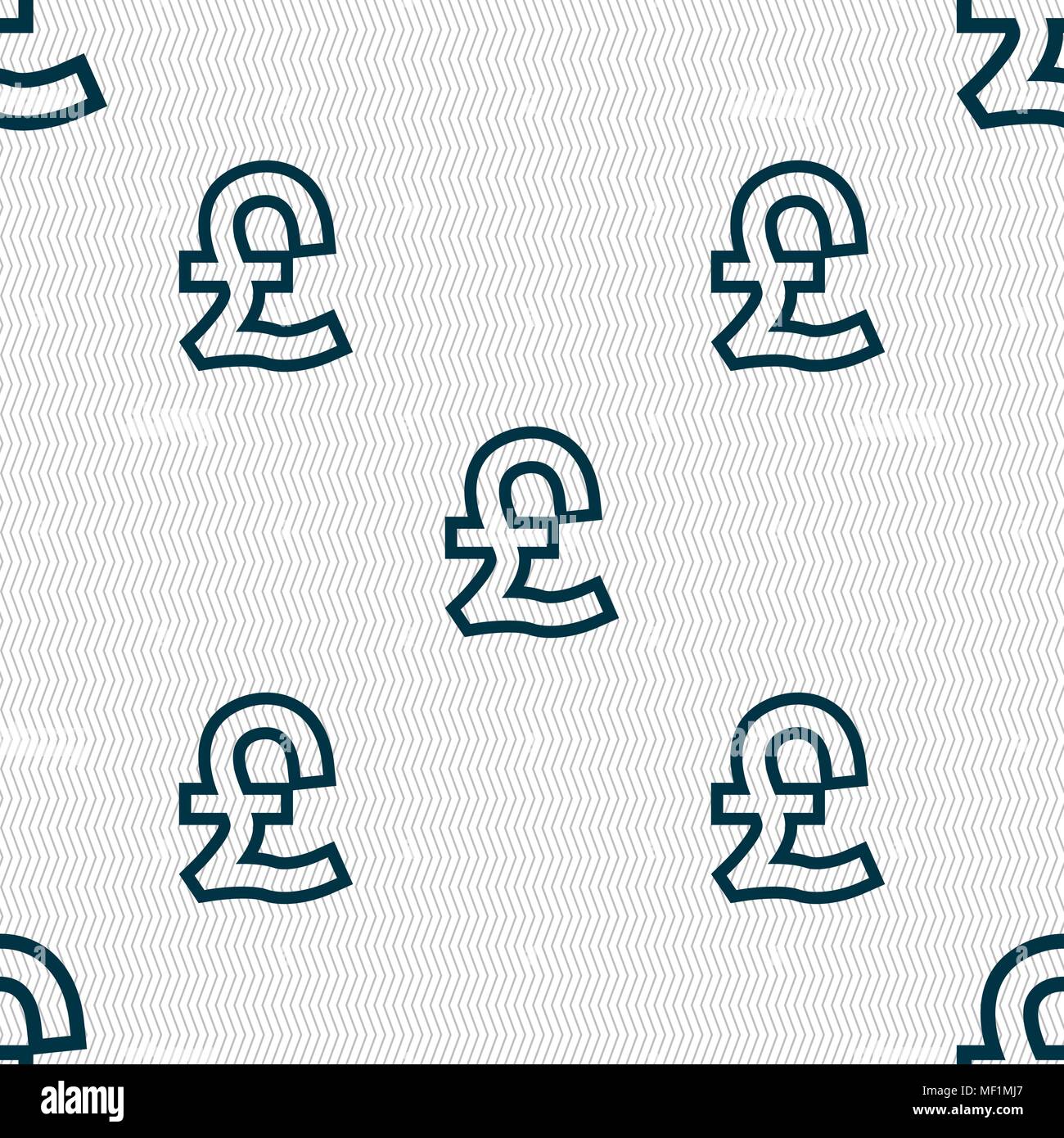 Pound Sterling icon sign. Seamless pattern with geometric texture ...