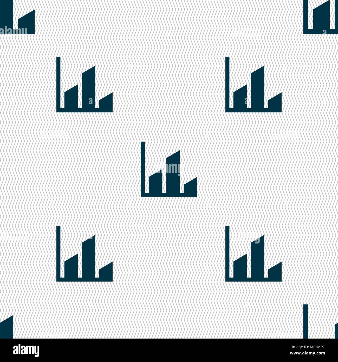 Chart icon sign. Seamless pattern with geometric texture. Vector ...
