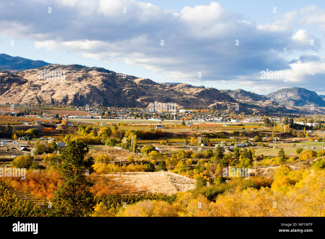 Scenic autumn view of the rural landscape of Oliver located in the ...