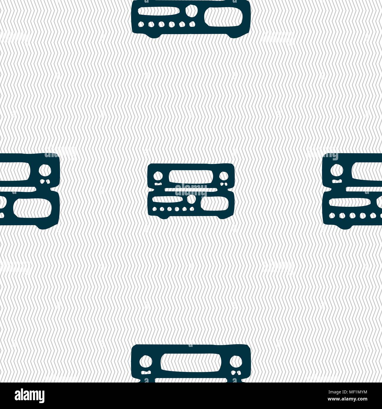 radio, receiver, amplifier icon sign. Seamless pattern with geometric ...