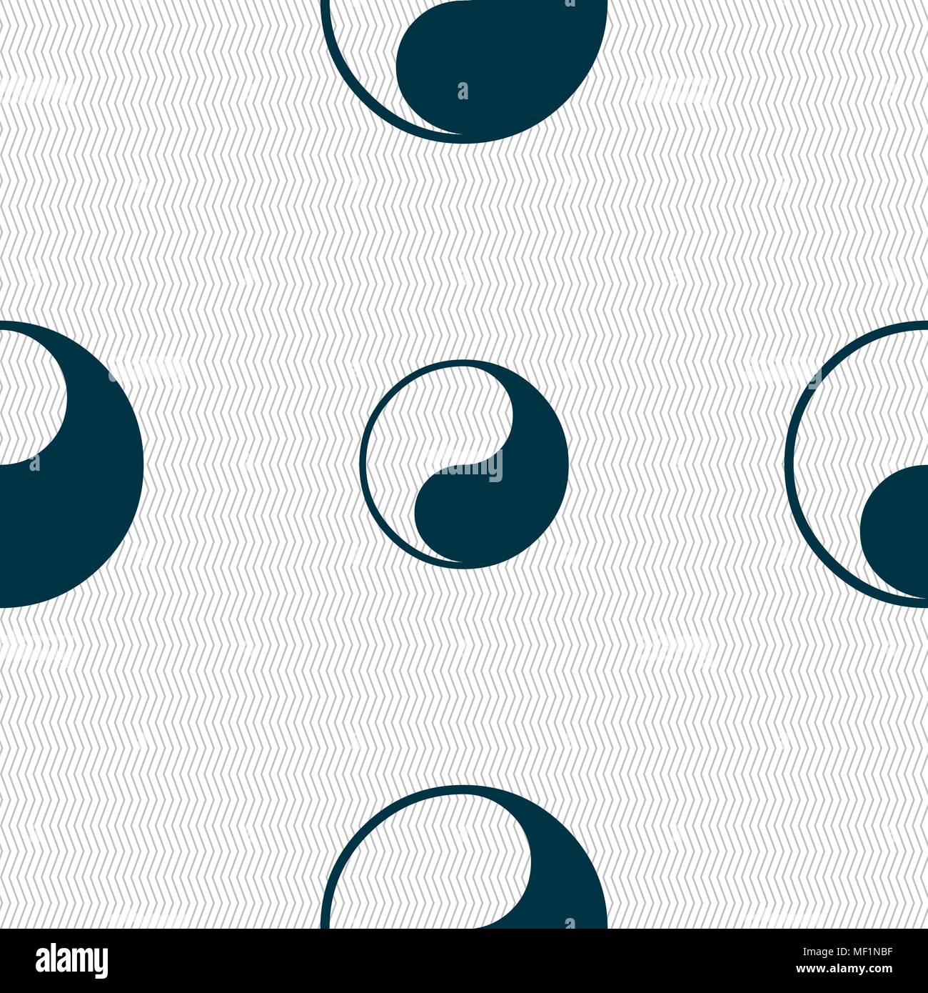 Yin Yang icon sign. Seamless pattern with geometric texture. Vector ...