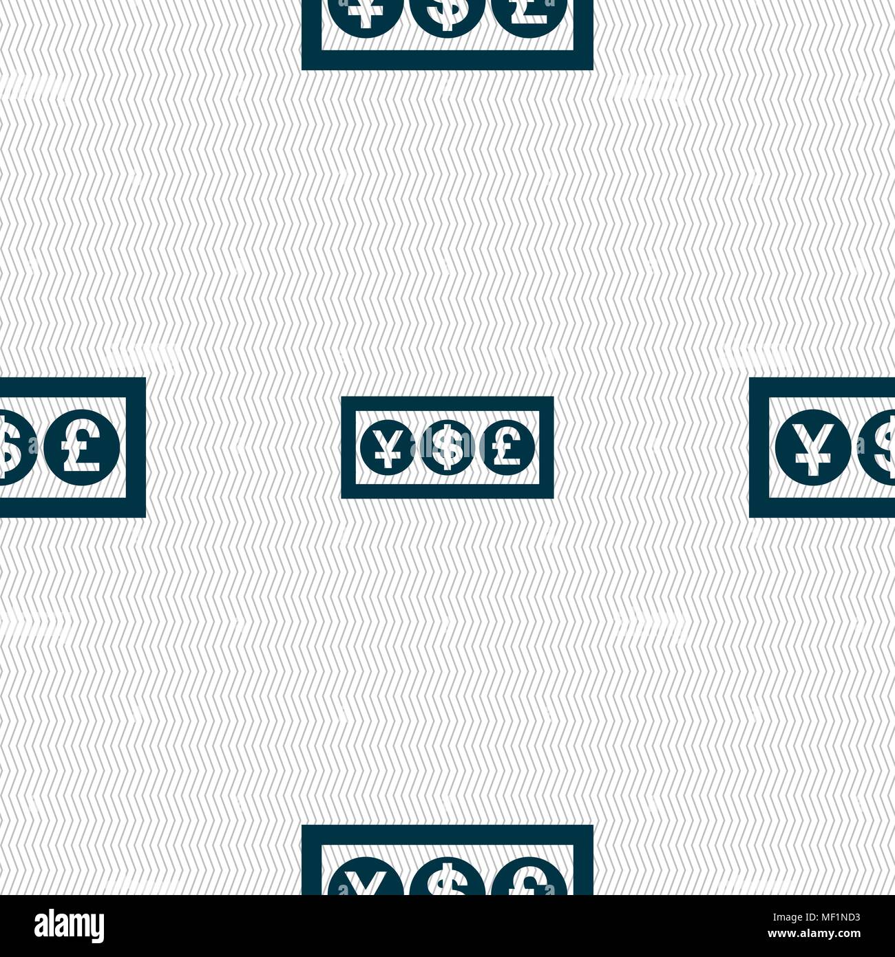Cash currency icon sign. Seamless pattern with geometric texture ...