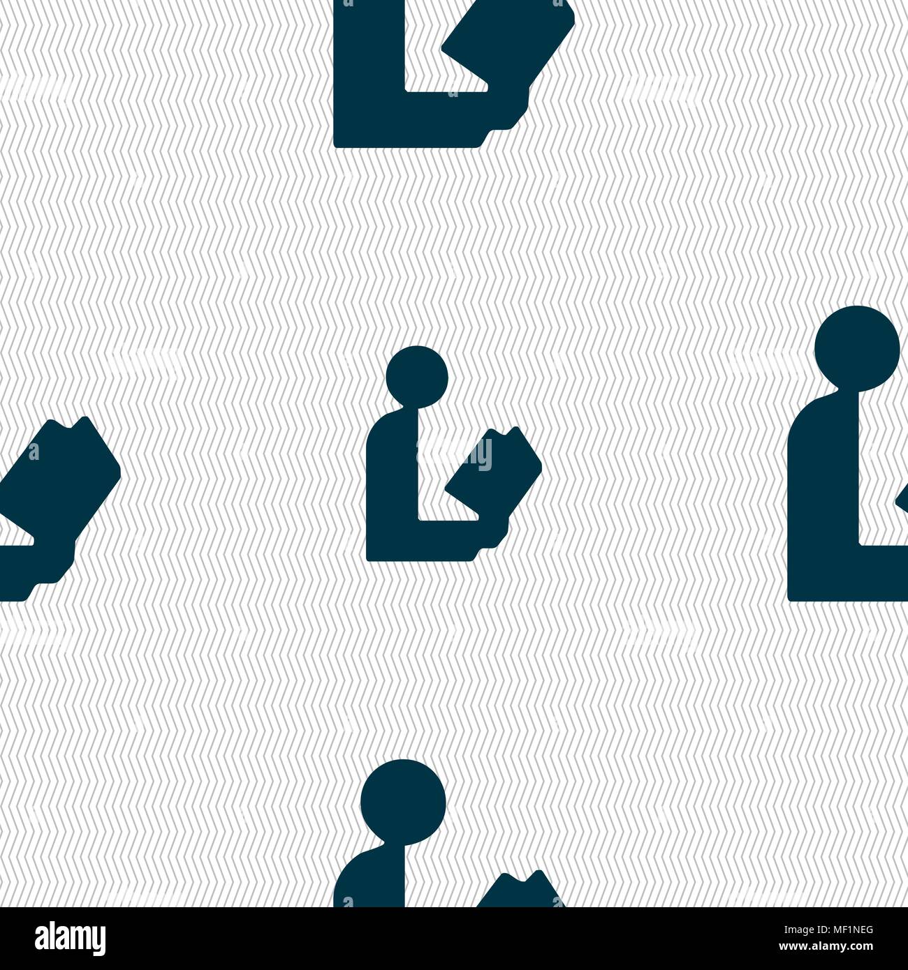 read a book icon sign. Seamless pattern with geometric texture. Vector ...