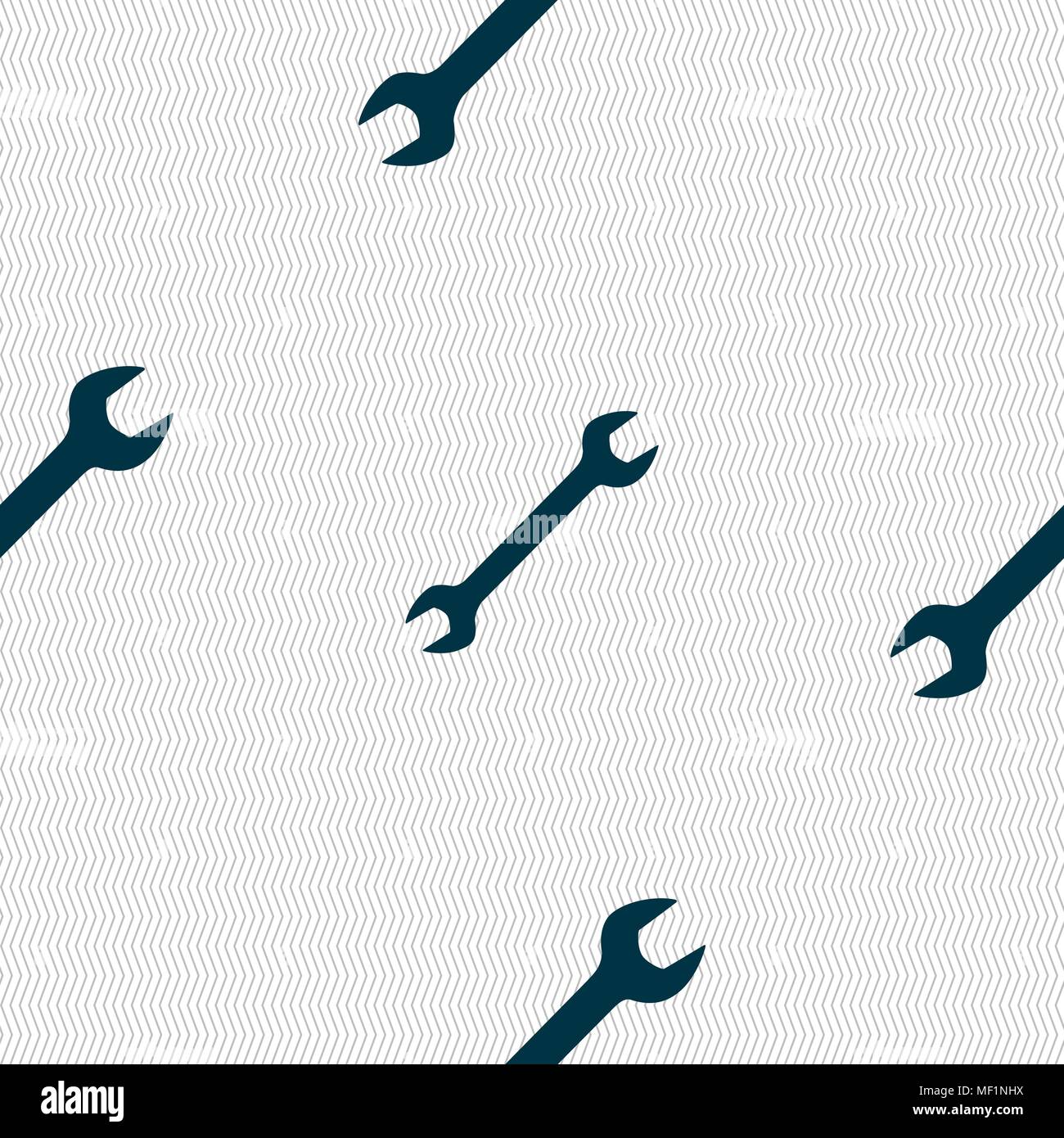 wrench icon sign. Seamless pattern with geometric texture. Vector ...