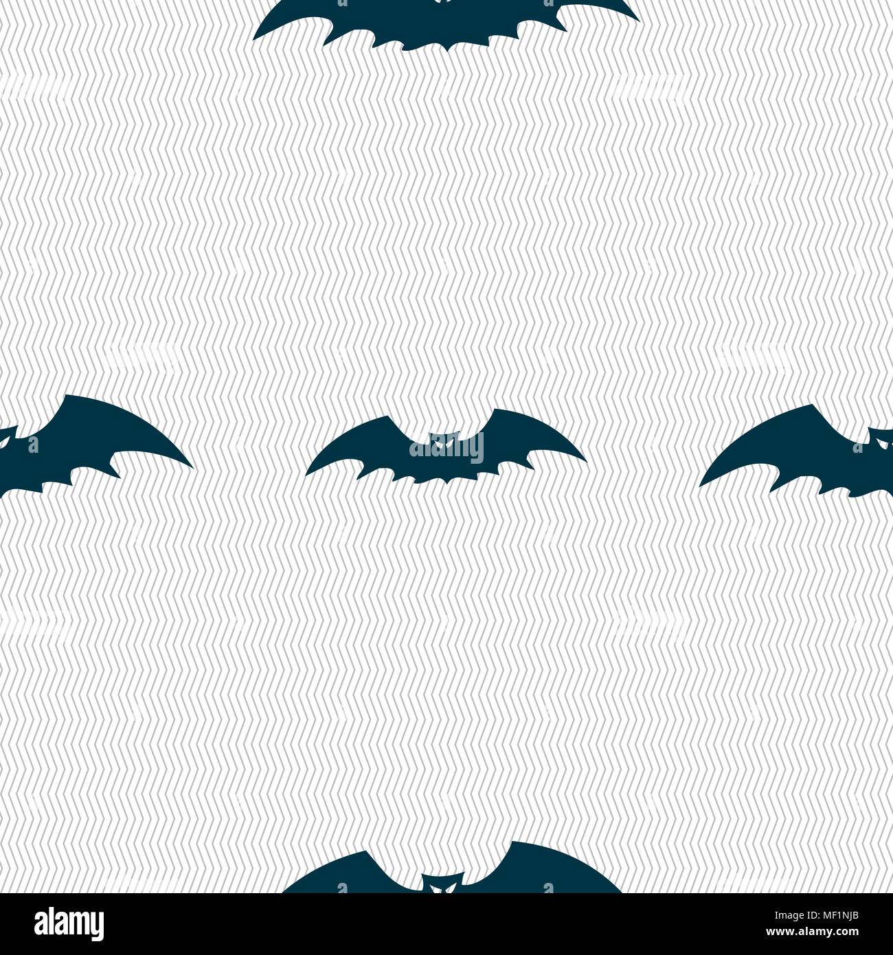 bat icon sign. Seamless pattern with geometric texture. Vector ...