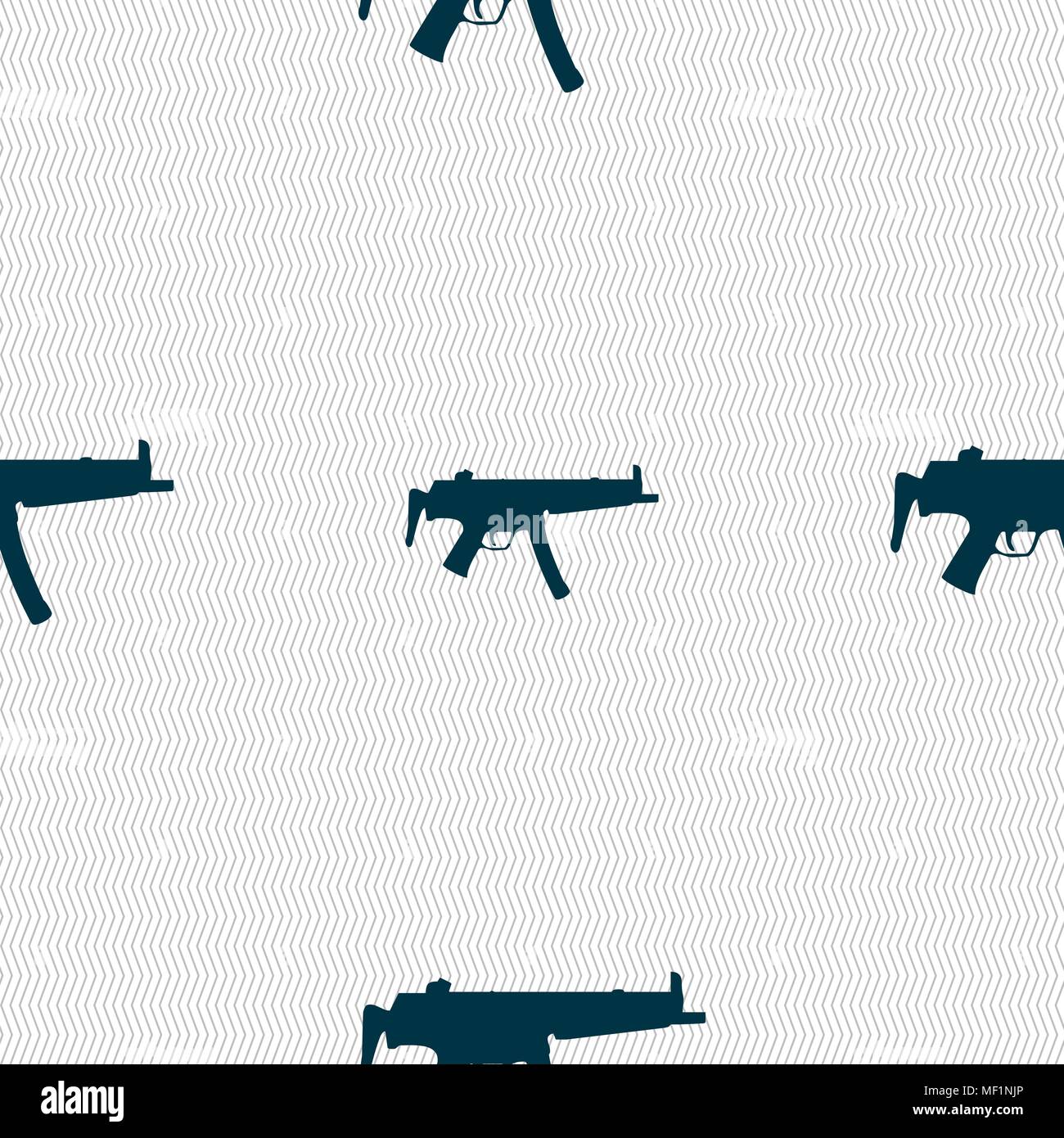 machine gun icon sign. Seamless pattern with geometric texture. Vector ...