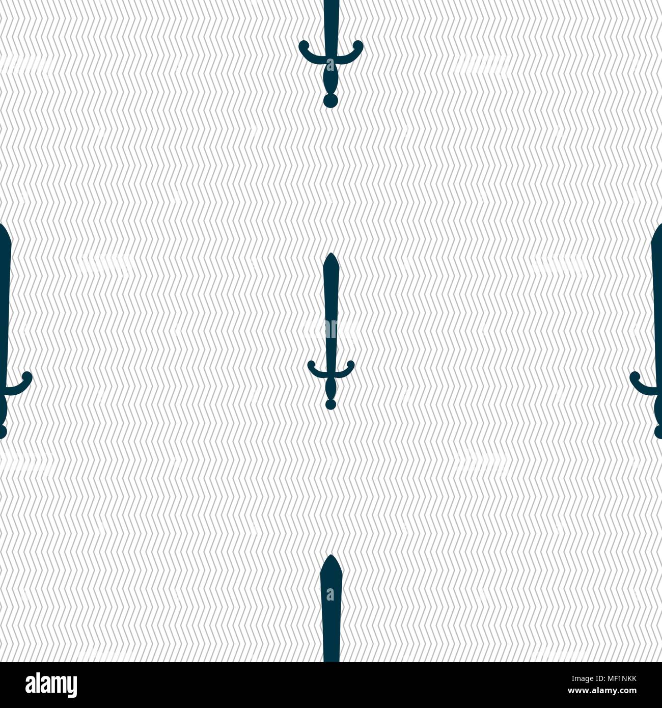 the sword icon sign. Seamless pattern with geometric texture. Vector ...