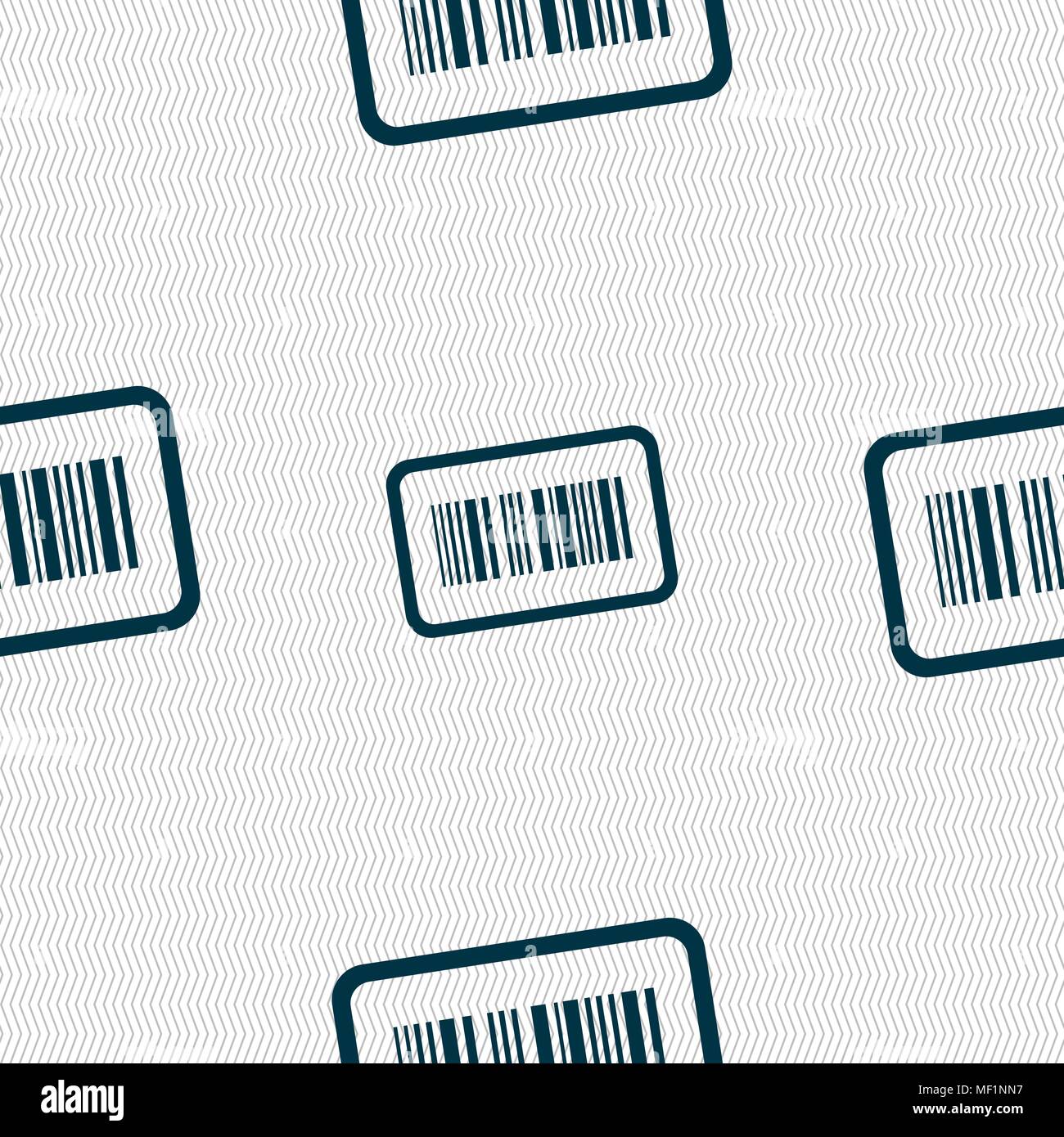 Barcode icon sign. Seamless pattern with geometric texture. Vector ...