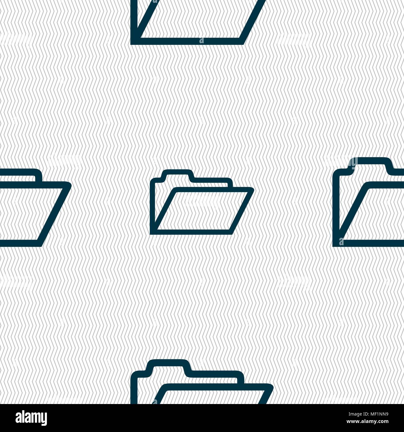 Folder icon sign. Seamless pattern with geometric texture. Vector ...