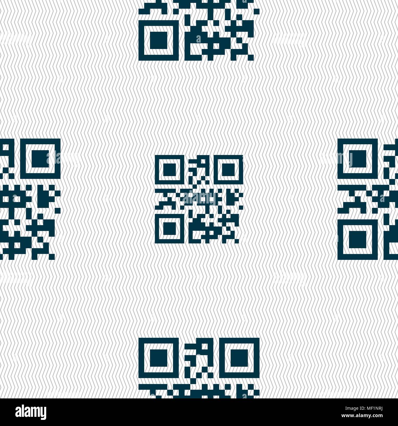 Qr code icon sign. Seamless pattern with geometric texture. Vector ...