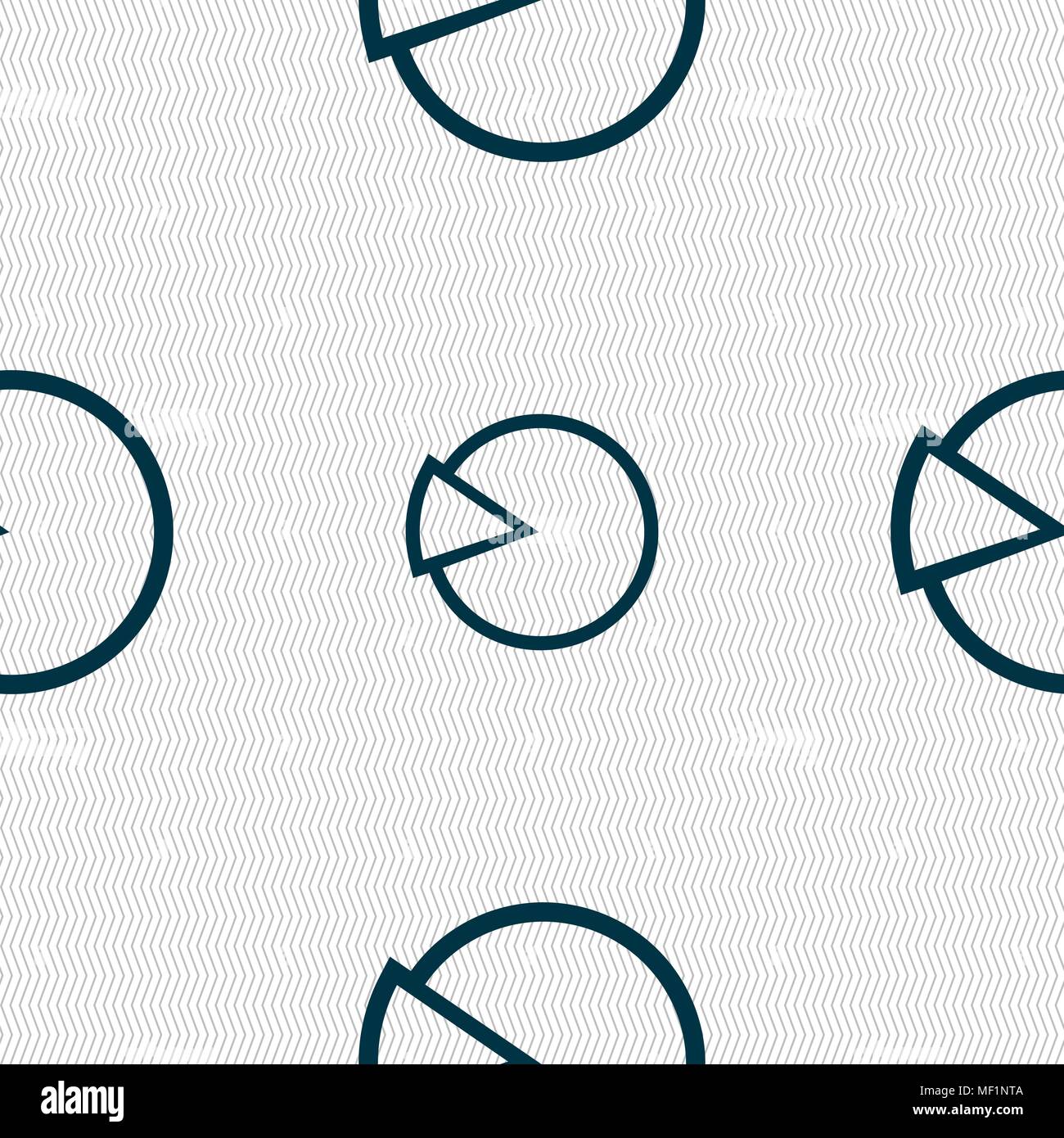 Pie chart graph icon sign. Seamless pattern with geometric texture ...