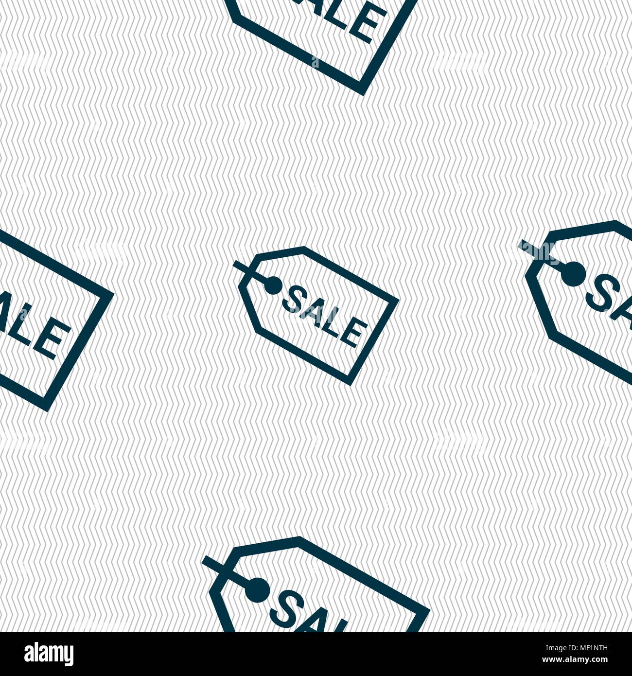 Sale icon sign. Seamless pattern with geometric texture. Vector ...