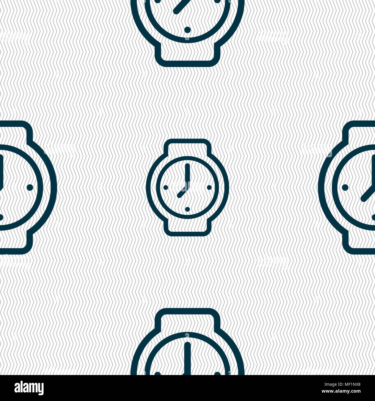 watches icon sign. Seamless pattern with geometric texture. Vector ...