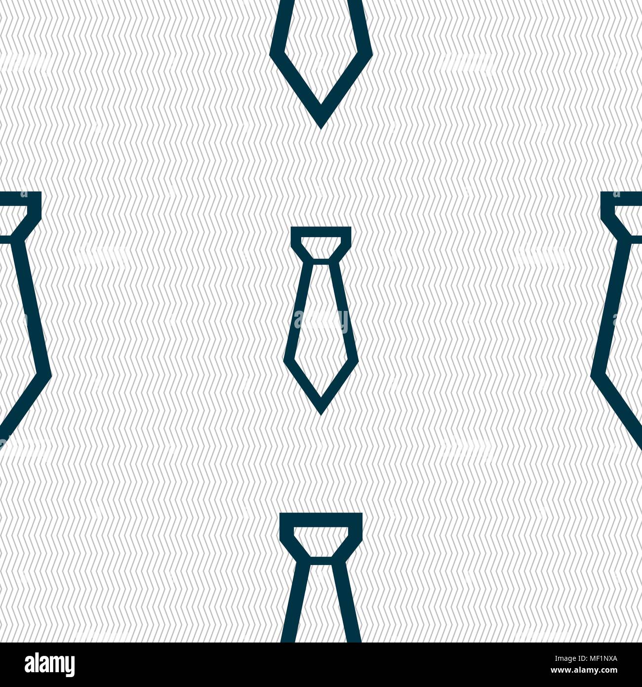 Tie icon sign. Seamless pattern with geometric texture. Vector ...